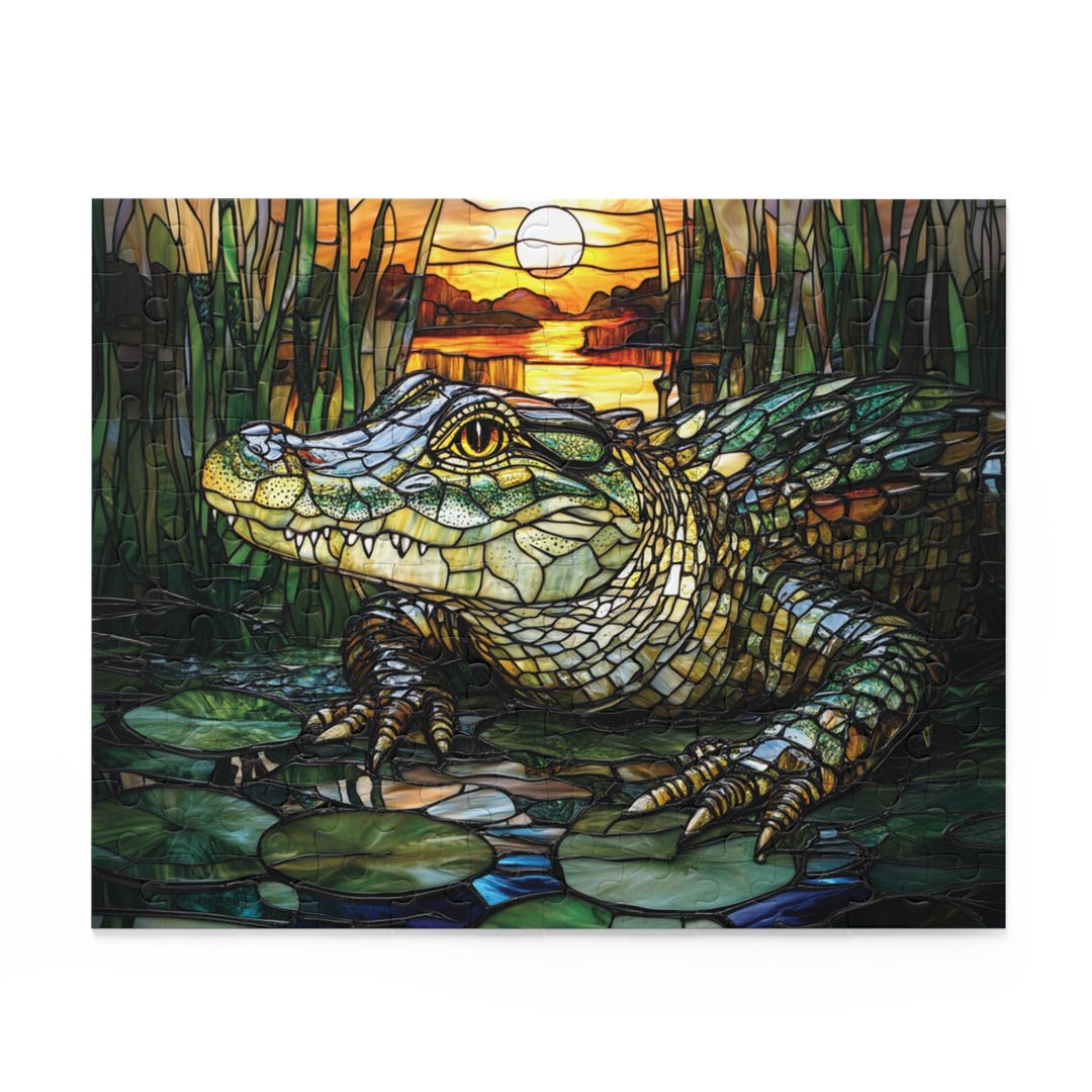 Puzzle, Alligator Stained Glass, Fun Jigsaw Game, Family Activity ...