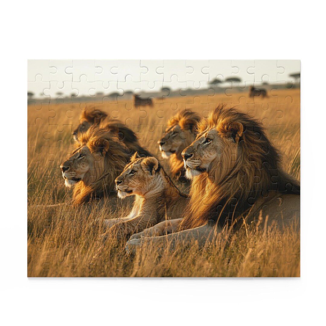 Jigsaw Puzzle, African Savannah Lion Herd, 120, 252, 500-piece ...