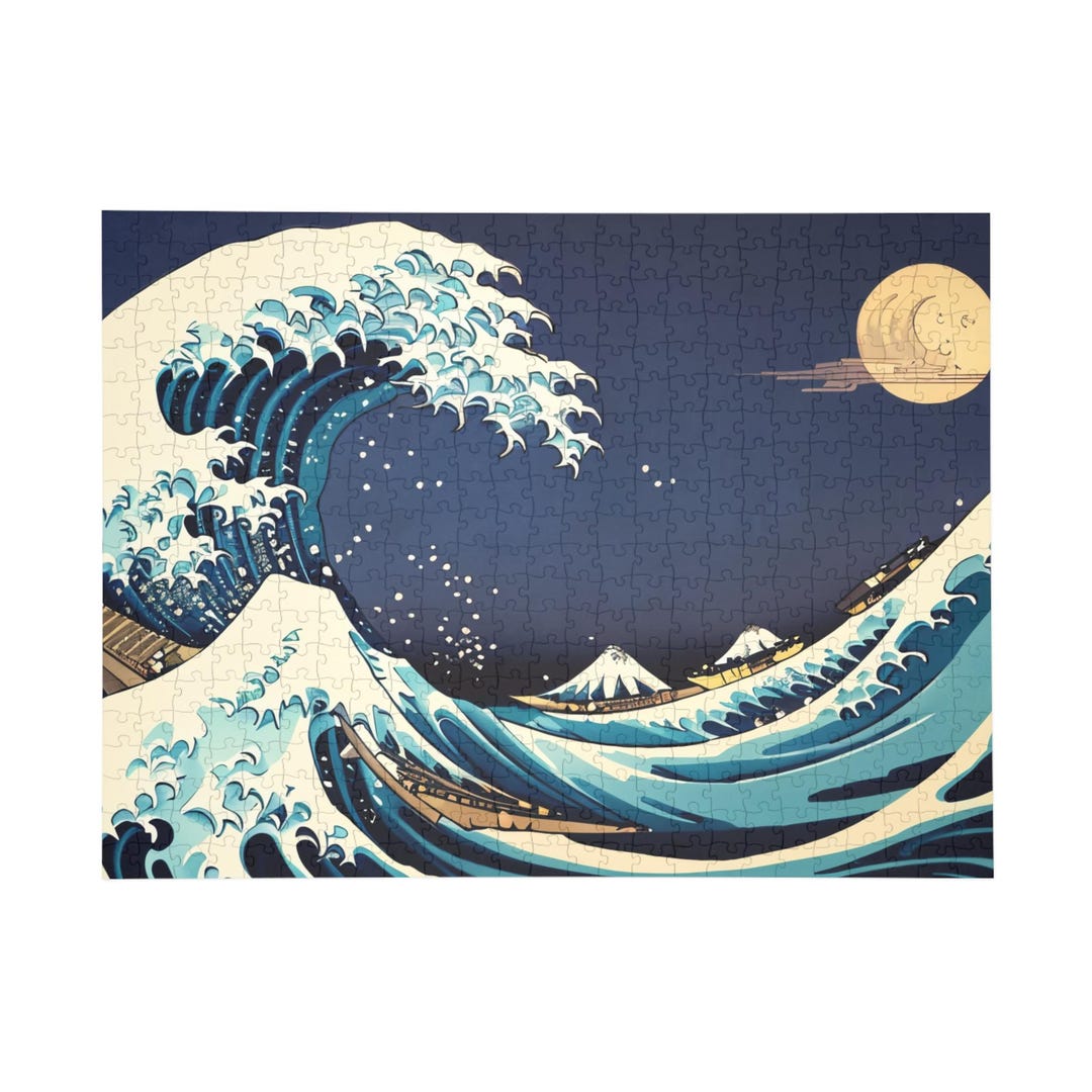 Puzzle, Japanese Wave Puzzle, Hokusai Style Puzzle, 96 252 500 1000 ...