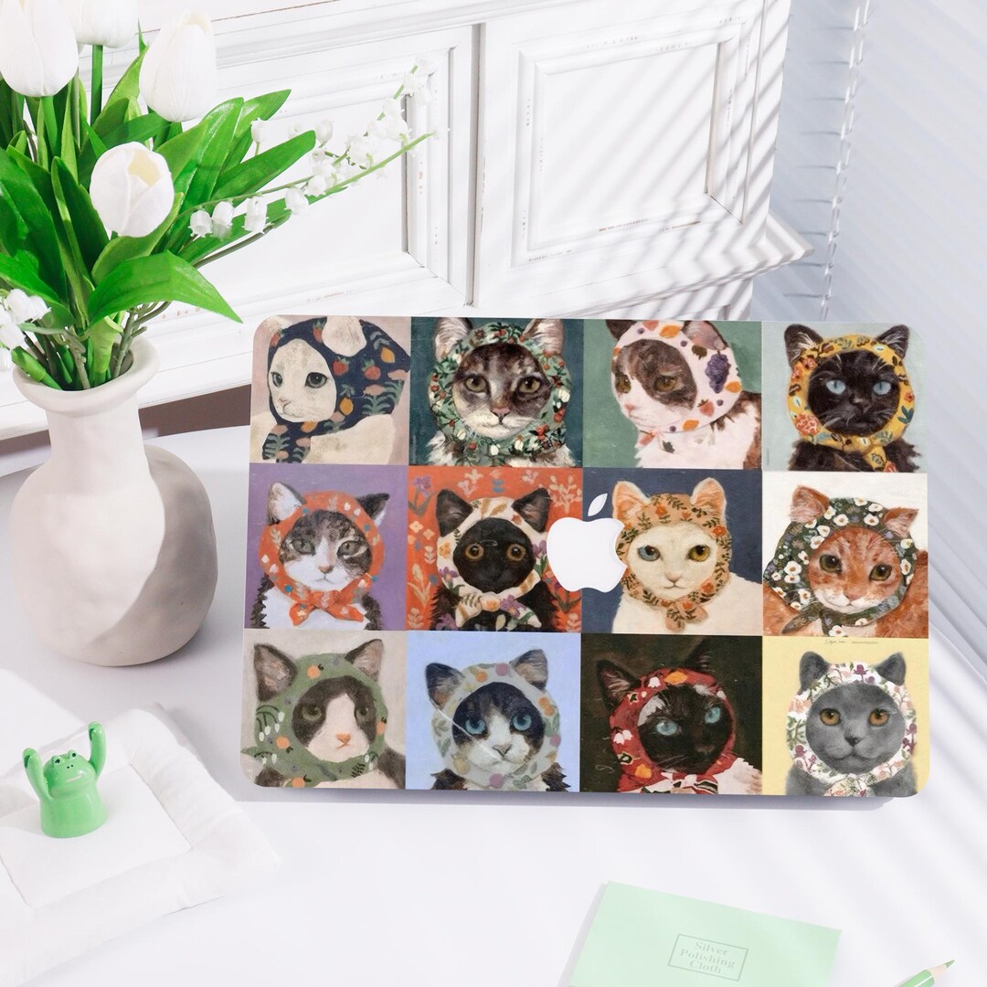 Cute Cats With Scarves Hard Protective MacBook Case Cute Laptop Cover ...