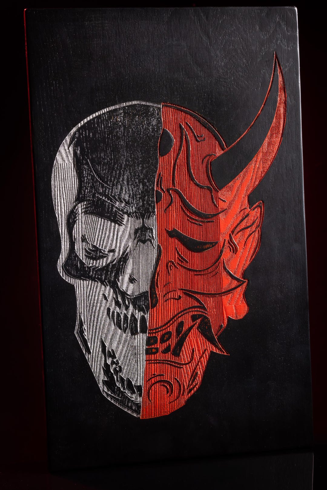 Japanese Demon Wall Art, Beautiful Home Decor, Handmade Wood Artwork ...