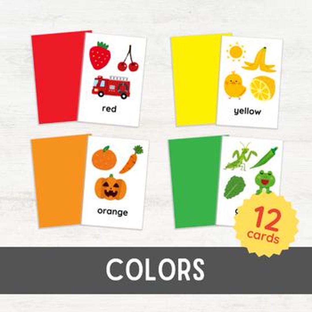 12 COLORS Flash Cards | Sorting Activity for Toddlers Montessori ...