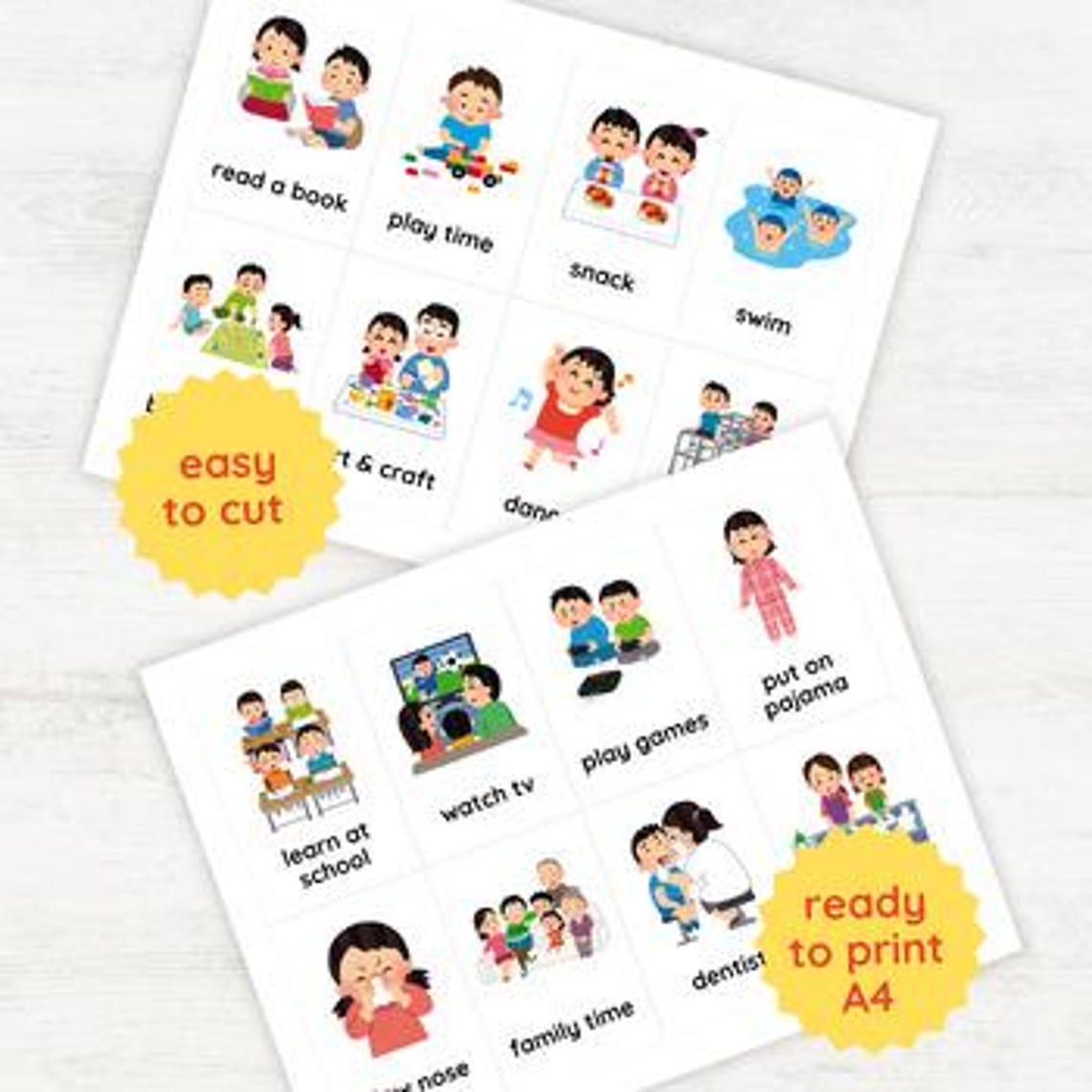 48 DAILY ROUTINES Flash Cards | About Me English Vocabulary for ...