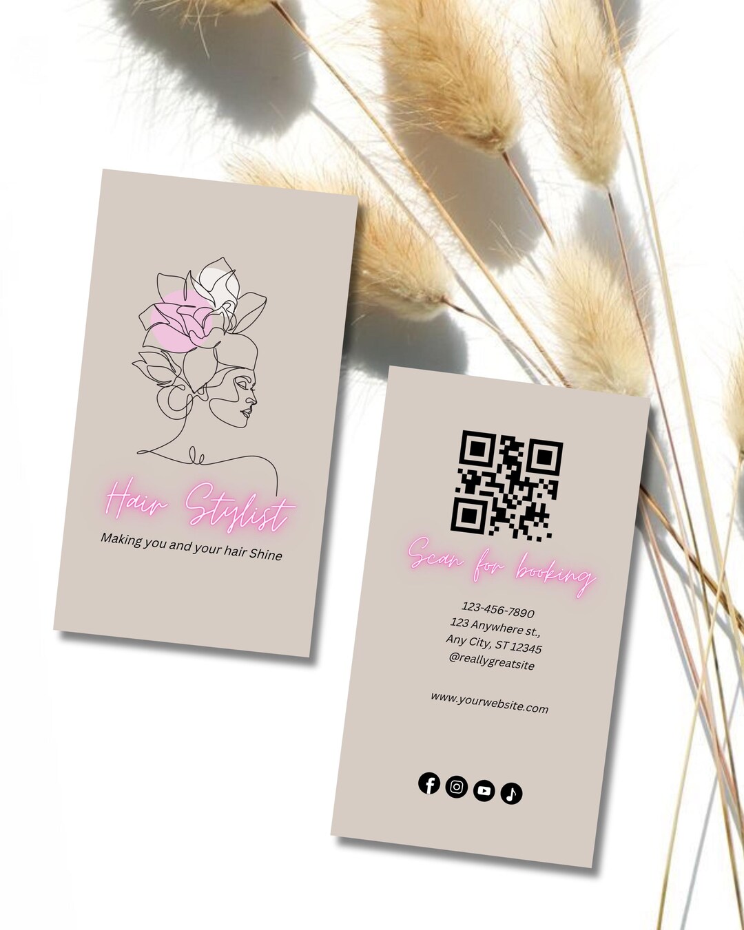 Vertical Business Card Template, INSTANT DOWNLOAD Printable Business ...