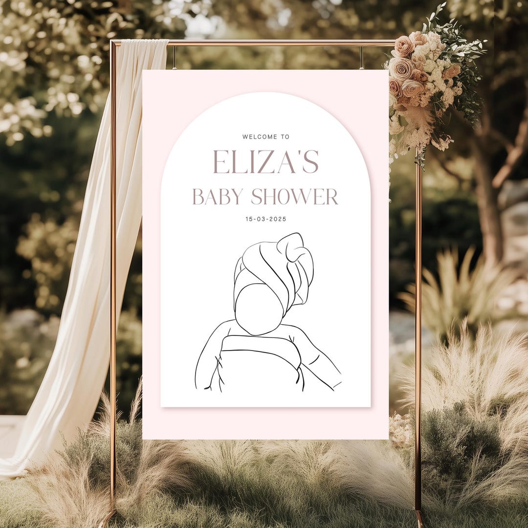 Baby Spa Baby Shower Welcome Sign, Editable Template, Shower the Mother ...