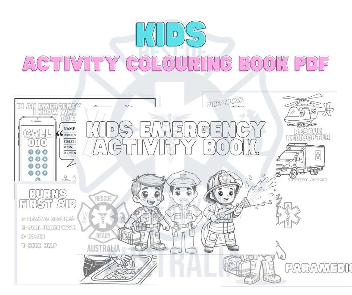 Kids Educational First-aid Emergency Activity Book 000 Colouring Child ...