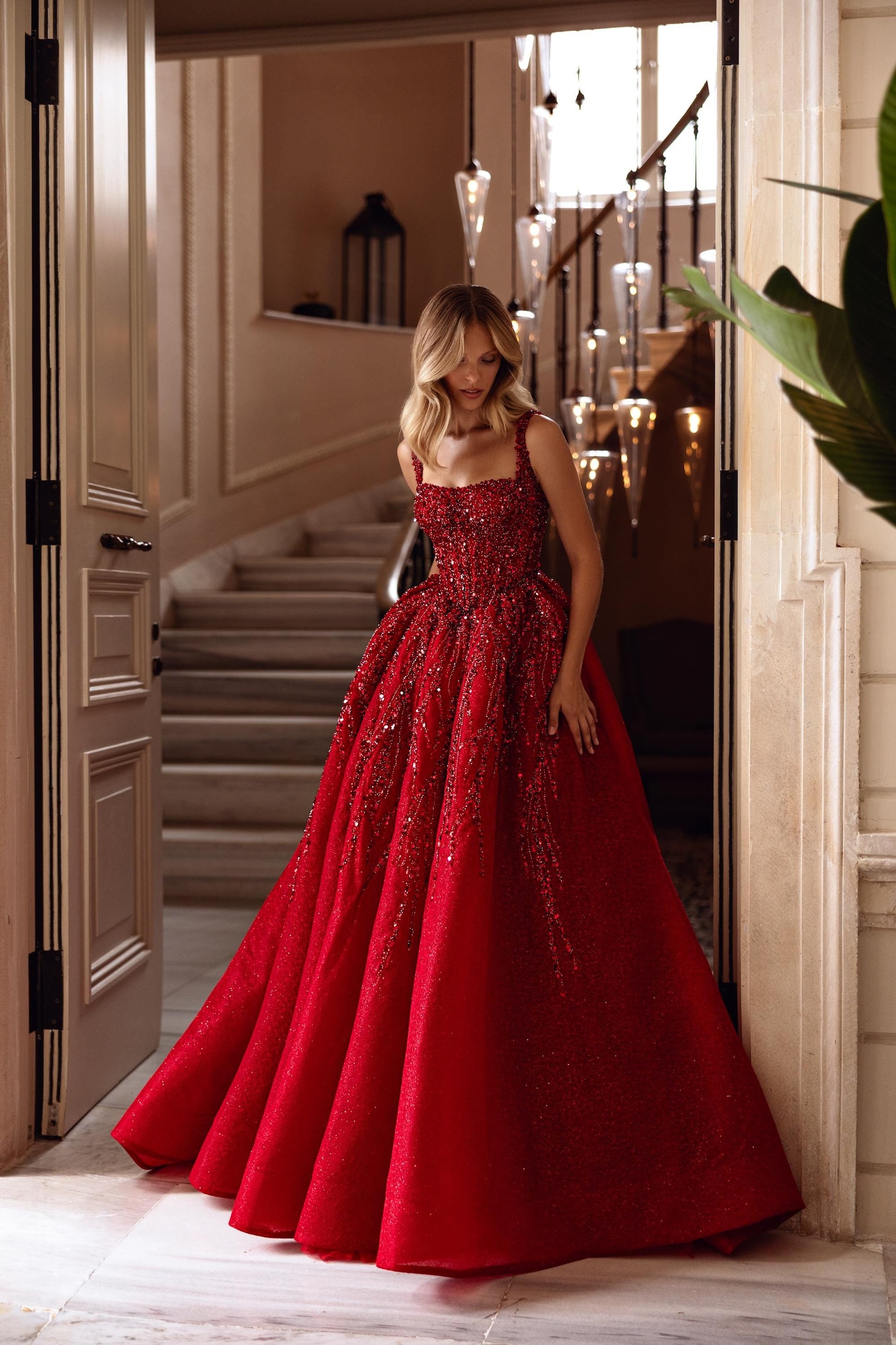 Red Henna Gown, Stone Lace, Princess Skirt, Bridal Dress - Etsy