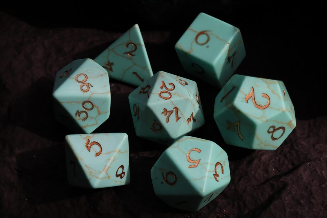 Turquoise Energy Stone Dice Set - Etsy