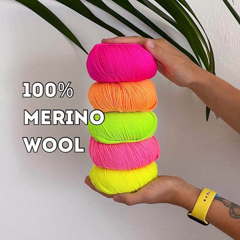 Neon Yellow Yarn - Etsy