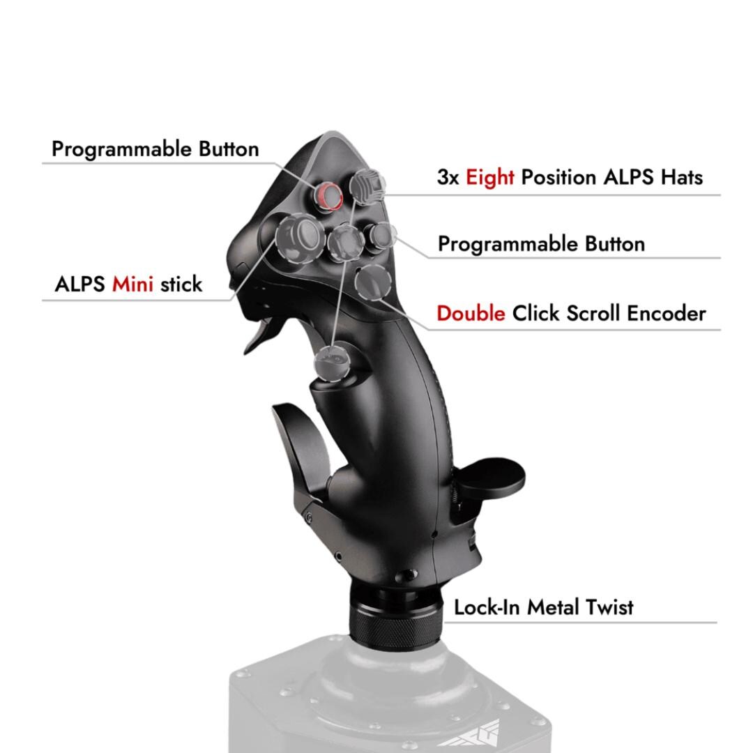 EVO Grip MK1 (left) – High-precision Flight Simulator Joystick Grip ...