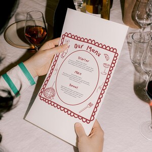 Menu and Place Card Template Hand Illustrated, Scribble Illustration ...