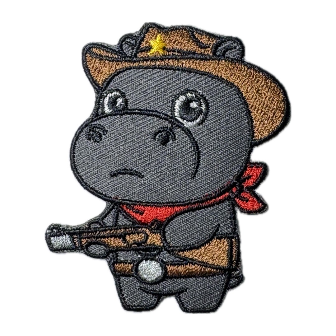 Hippo Cowboy Embroidered Patch, Funny Iron-on Patch - Etsy
