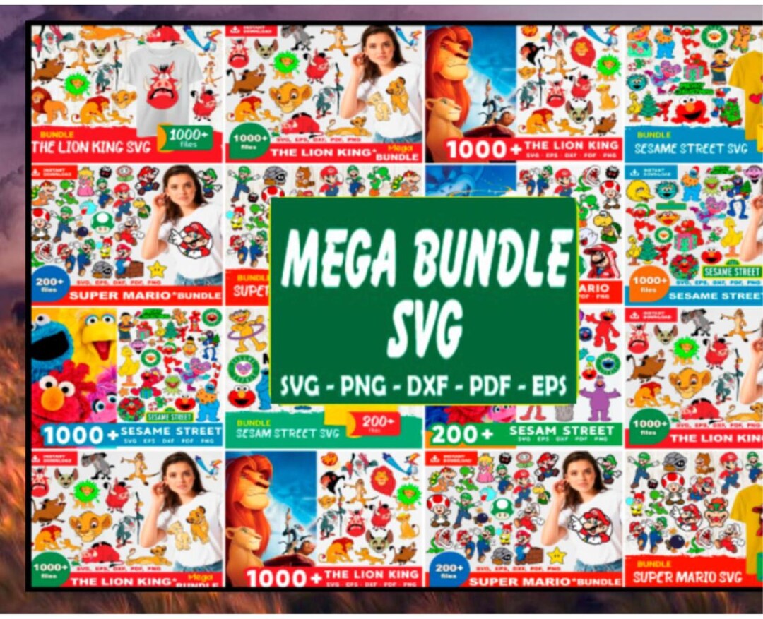 Sesame Street and Mario Mega Bundle Svg, Sesame Treet Svg, Mario Svg - Etsy