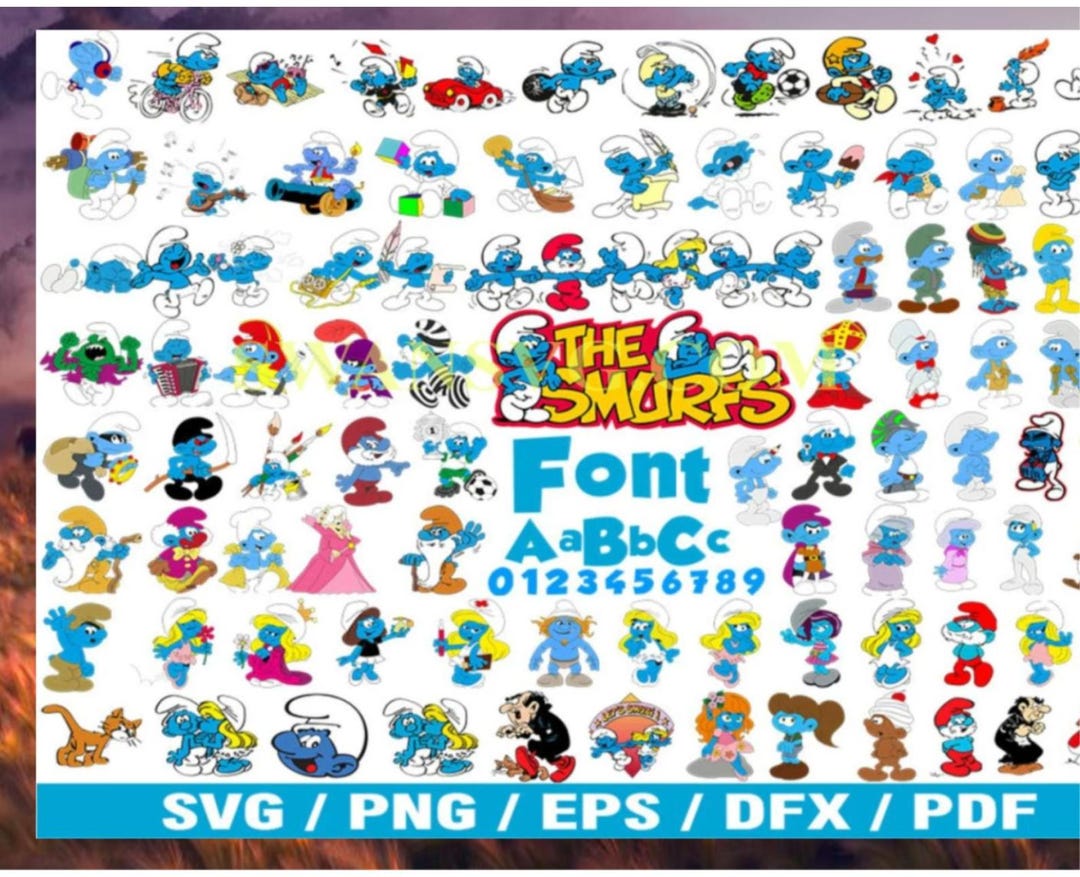 1030 Smurfs Bundle Svg, Smurfs Svg, Mega Bundle Smurfs Png, Smurfs Cut ...