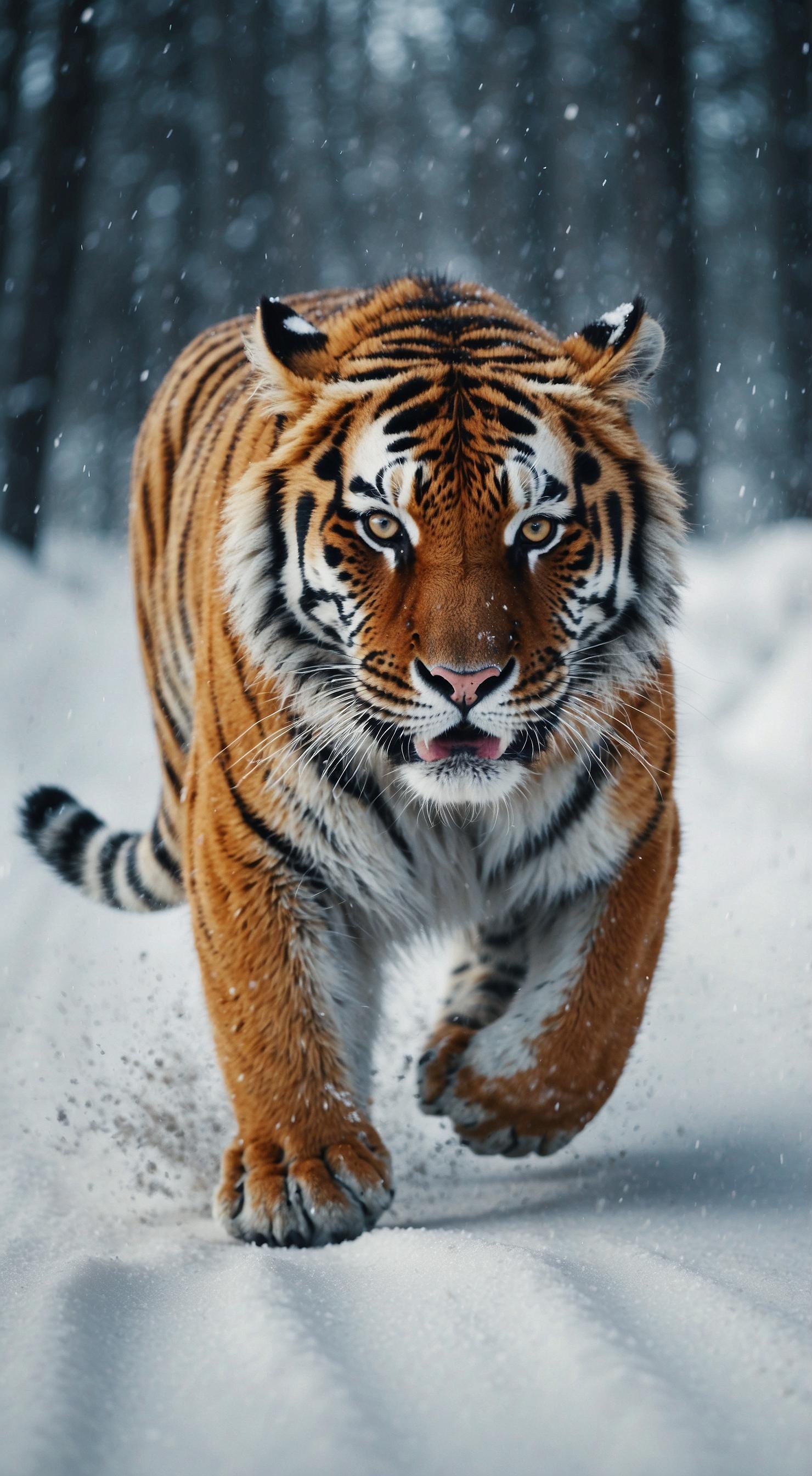 Majestic Siberian Tiger in Snowy Forest - Digital Art Download - Etsy