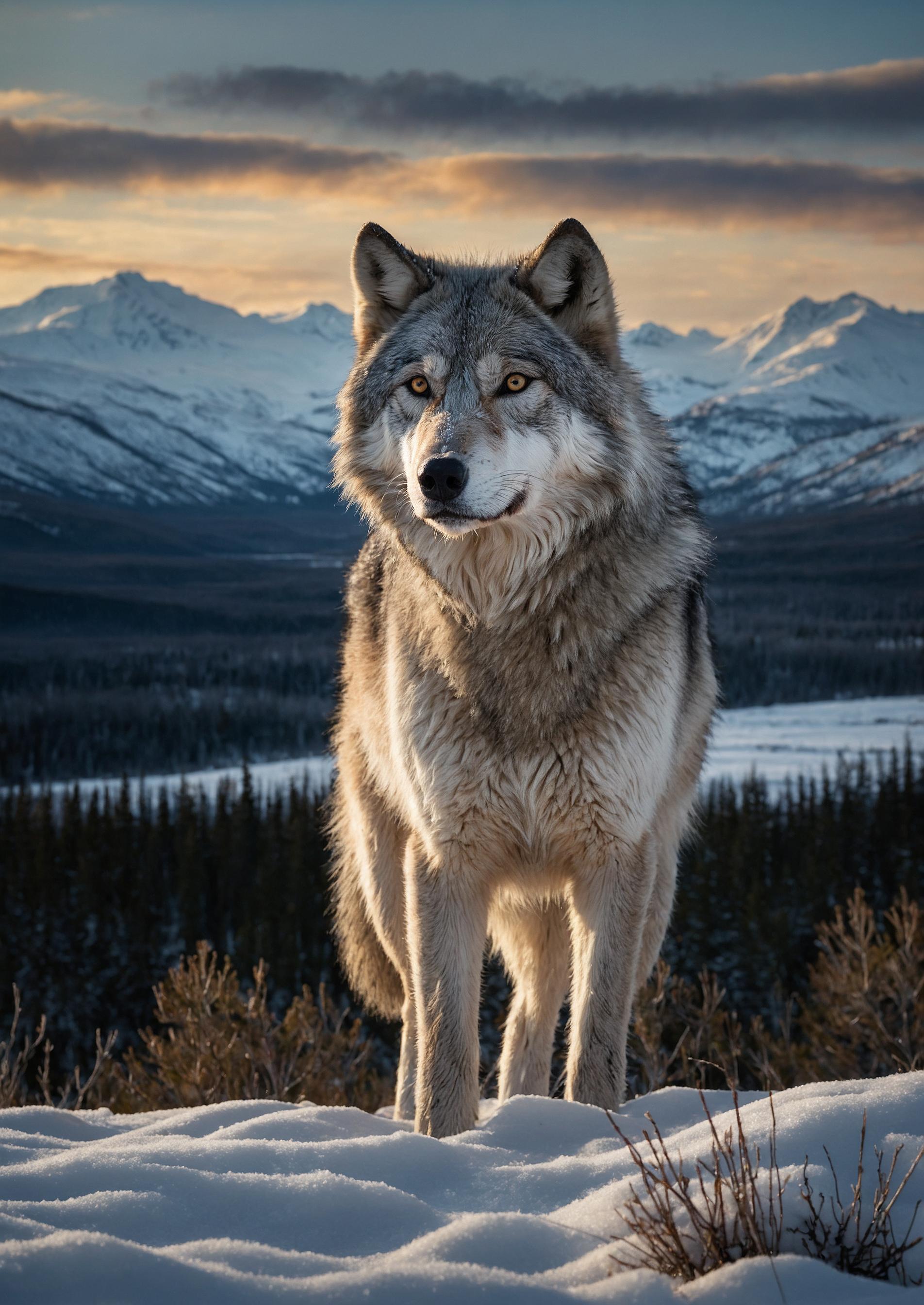 Majestic Timber Wolf in Snowy Wilderness - Digital Art Download - Etsy