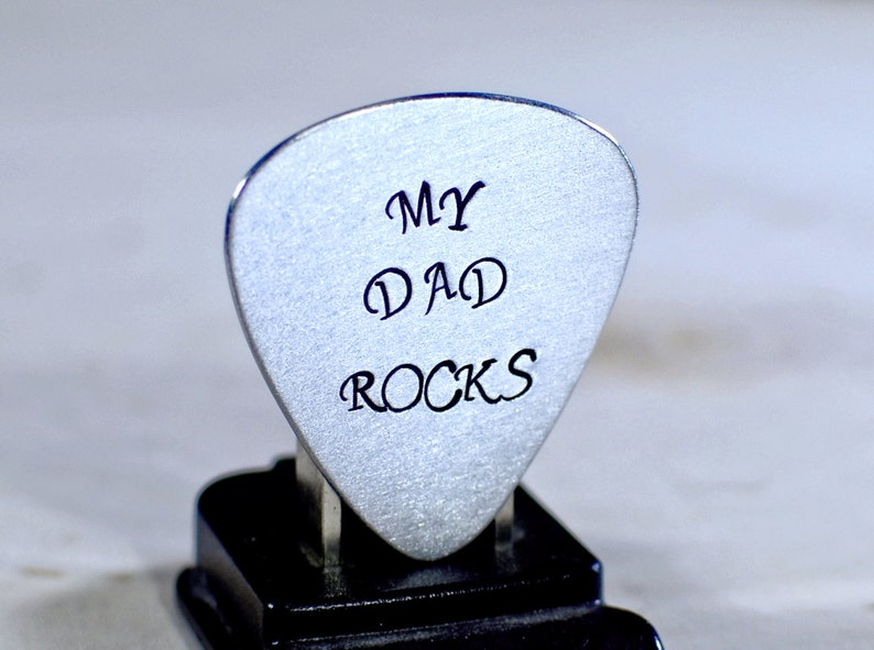 Guitar Pick My Dad Rocks Handmade From Aluminum for Fathers - Etsy
