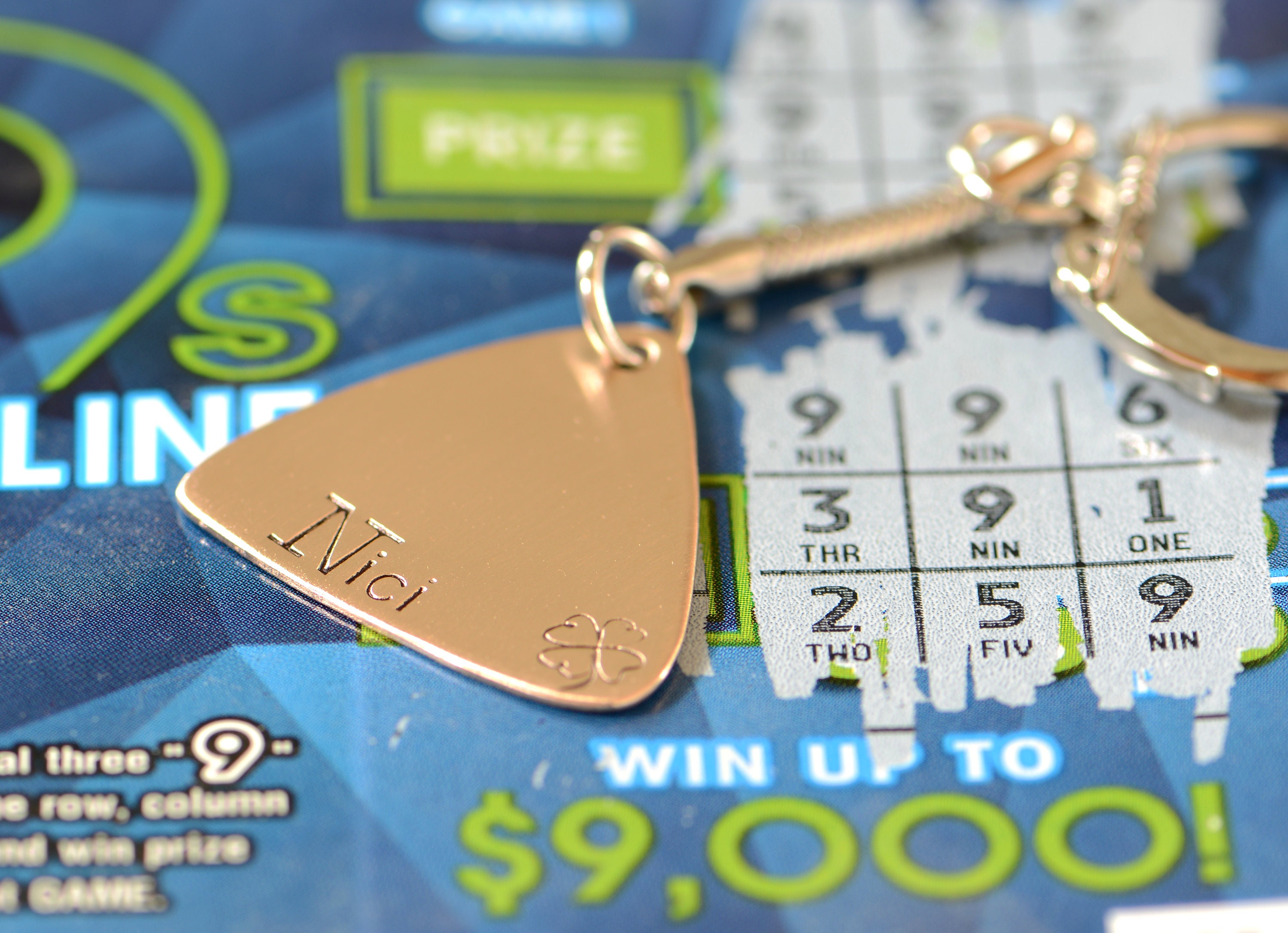 Custom Bronze Name Lottery Ticket Scratcher - Name Key Chain - Bronze ...