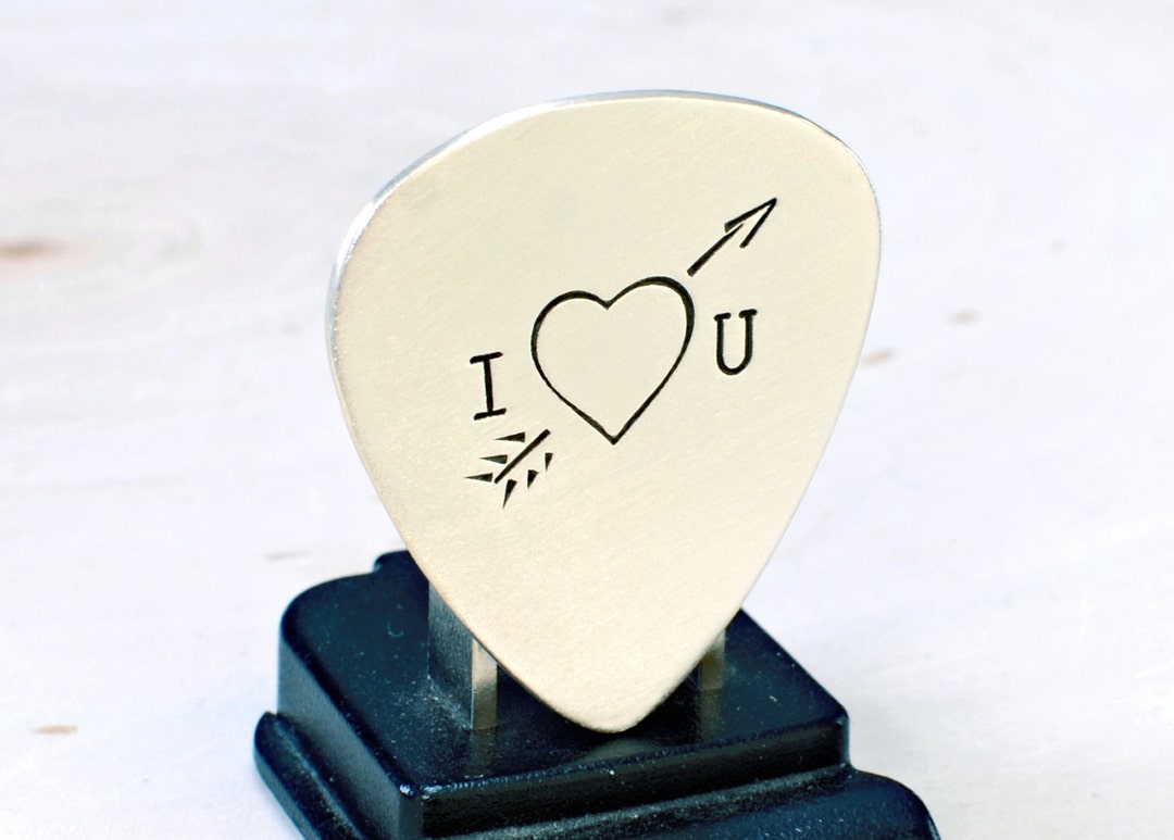 Sterling Silver Guitar Pick With Heart and Arrow - GP797 - Etsy