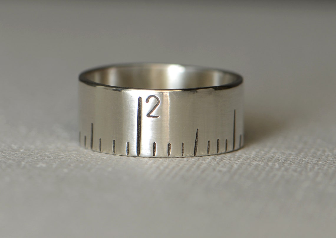 Ruler Ring in Sterling Silver Measuring Stick Fitted Ring | Etsy