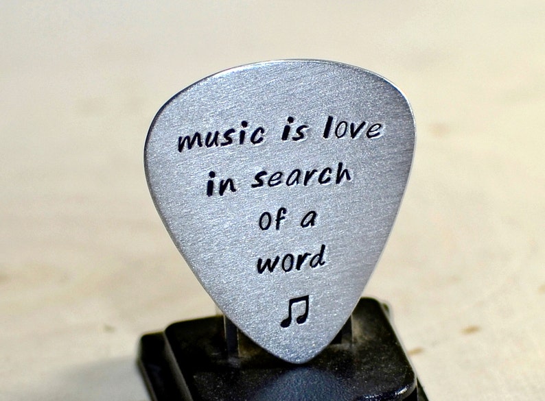 Music is Love in Search of a Word Aluminum Guitar Pick for | Etsy