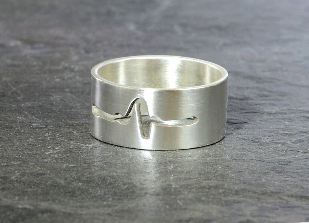 Silver Heartbeat Ring Sterling Silver - Etsy