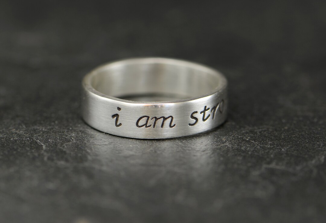 Sterling Silver Ring With I Am Strong - Customizable - Make It Your Own ...