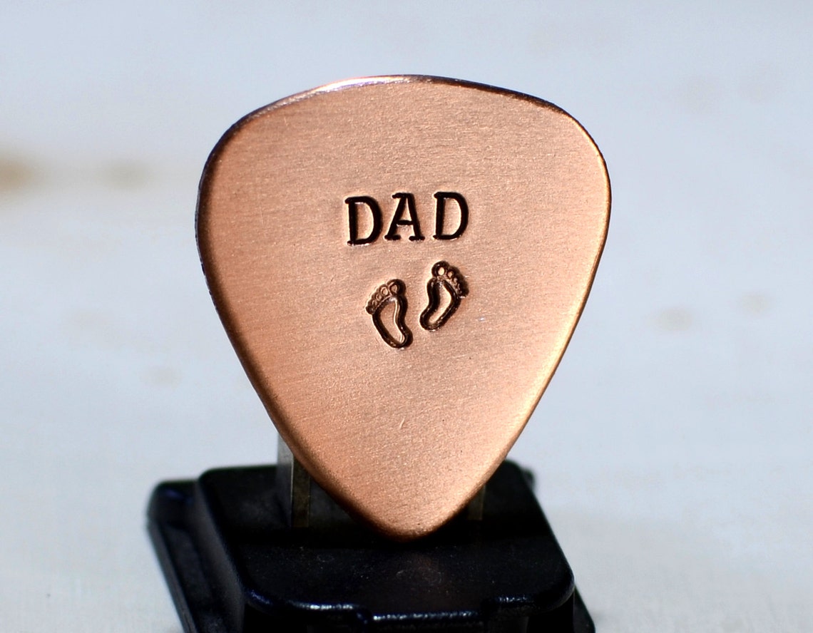 Copper Guitar Pick for a Dad to Be or Fathers Day Stamped With - Etsy