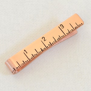 Ruler Tie Clip – Copper Measuring Stick Tie Bar - Etsy
