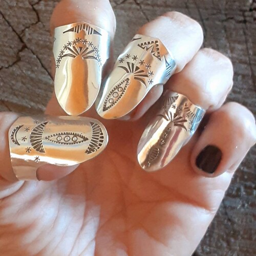 Silver Thumb Fingernail Armor Guard Ring / Sterling Boho Thumb - Etsy