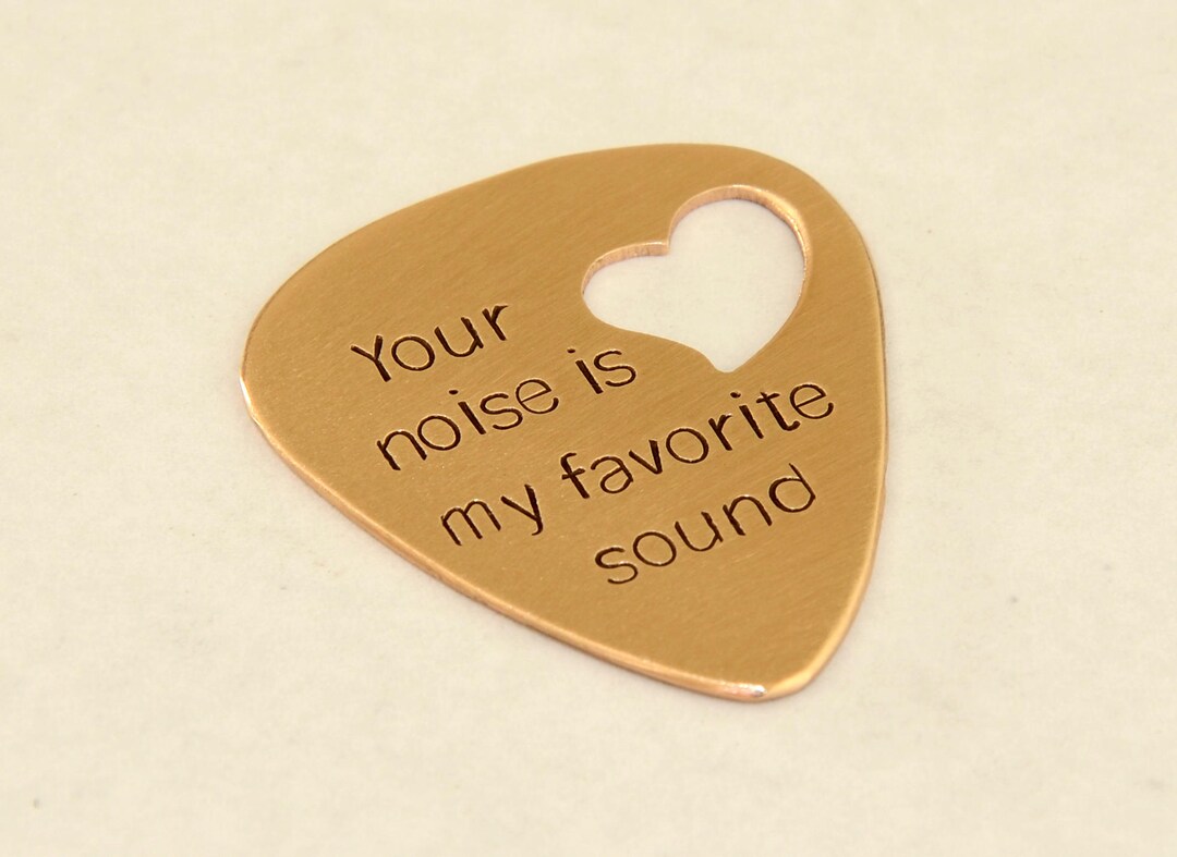 Bronze Guitar Pick With Heart Cut Out - Etsy