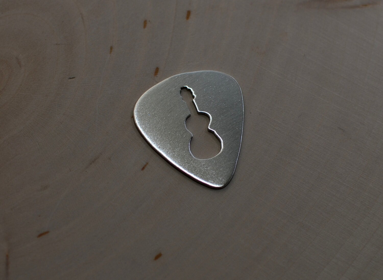 Sterling Silver Guitar Pick With Guitar Cut Out - 25th Anniversary Gift ...