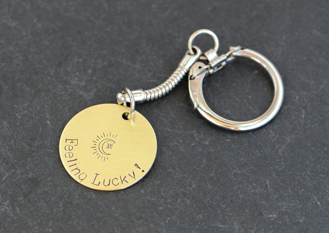 Feeling Lucky Lottery Scratcher Made From Brass - 1 Inch With Key Chain ...