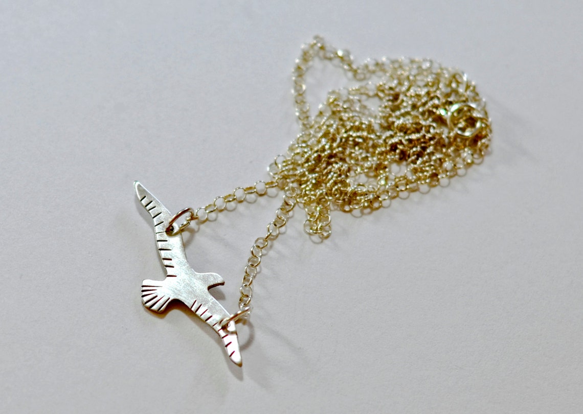Dainty Bird Sterling Silver Necklace Handmade and Crafted for - Etsy