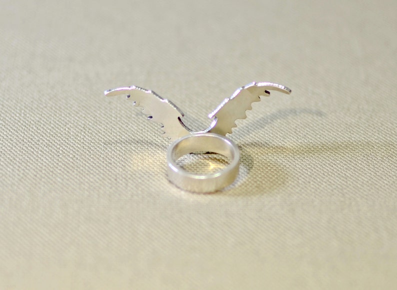 Sterling Silver Eagle Ring Bird Ring With Wings Out - Etsy