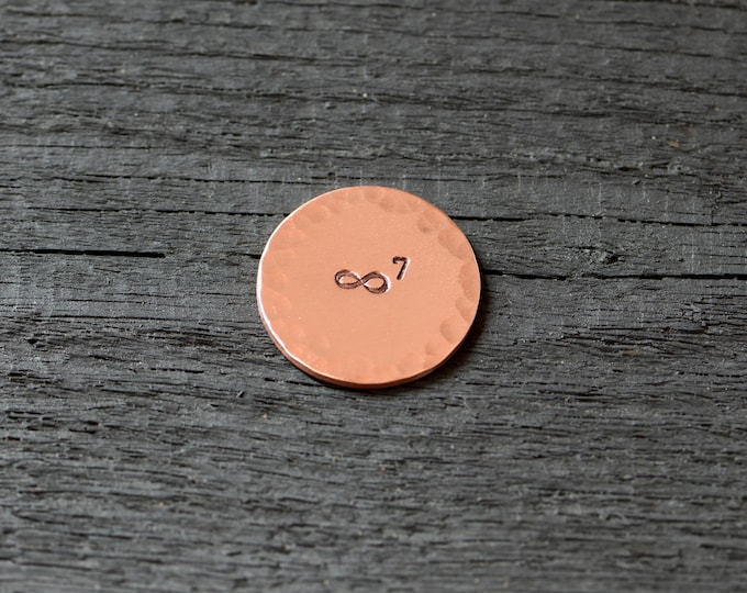 Copper Golf Ball Marker for 7th Year Anniversary With Infinity Sign to ...