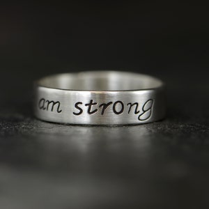 Sterling Silver Ring With I Am Strong - Customizable - Make It Your Own ...