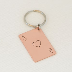 Playing Card Copper Keychain With Space to Personalize on Back - Etsy