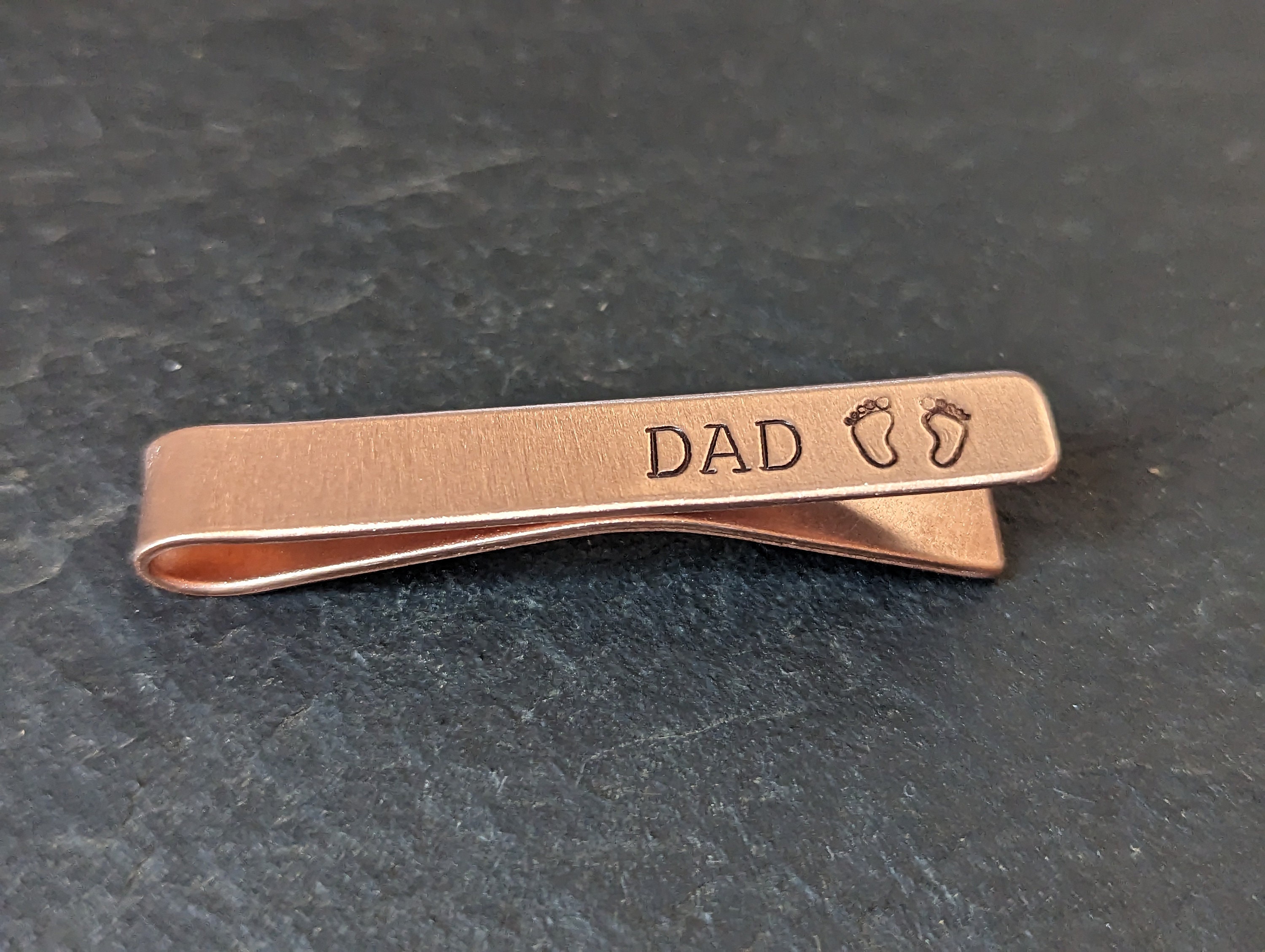 Copper Tie Bar for Dad - Baby Feet Tie Clip - Etsy