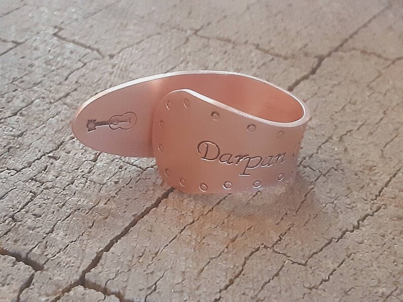 Copper Thumb Pick With Your Name - Custom Thumb Guitar Pick - Etsy
