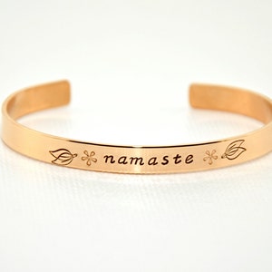 Bronze Namaste Cuff Bracelet for Your Yoga Inspiration - Etsy