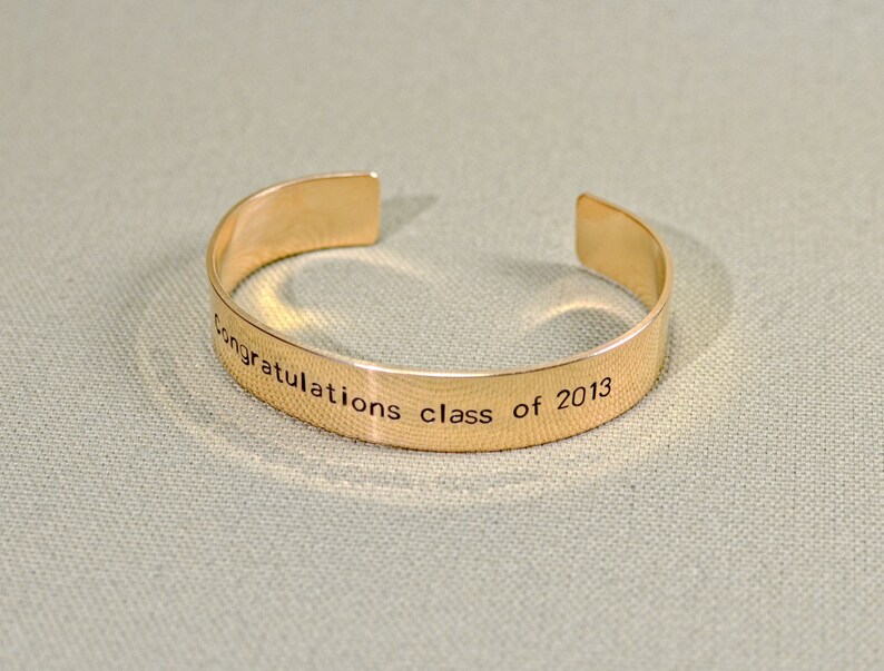 Graduation Cuff Bracelet in Bronze With Personalized - Etsy