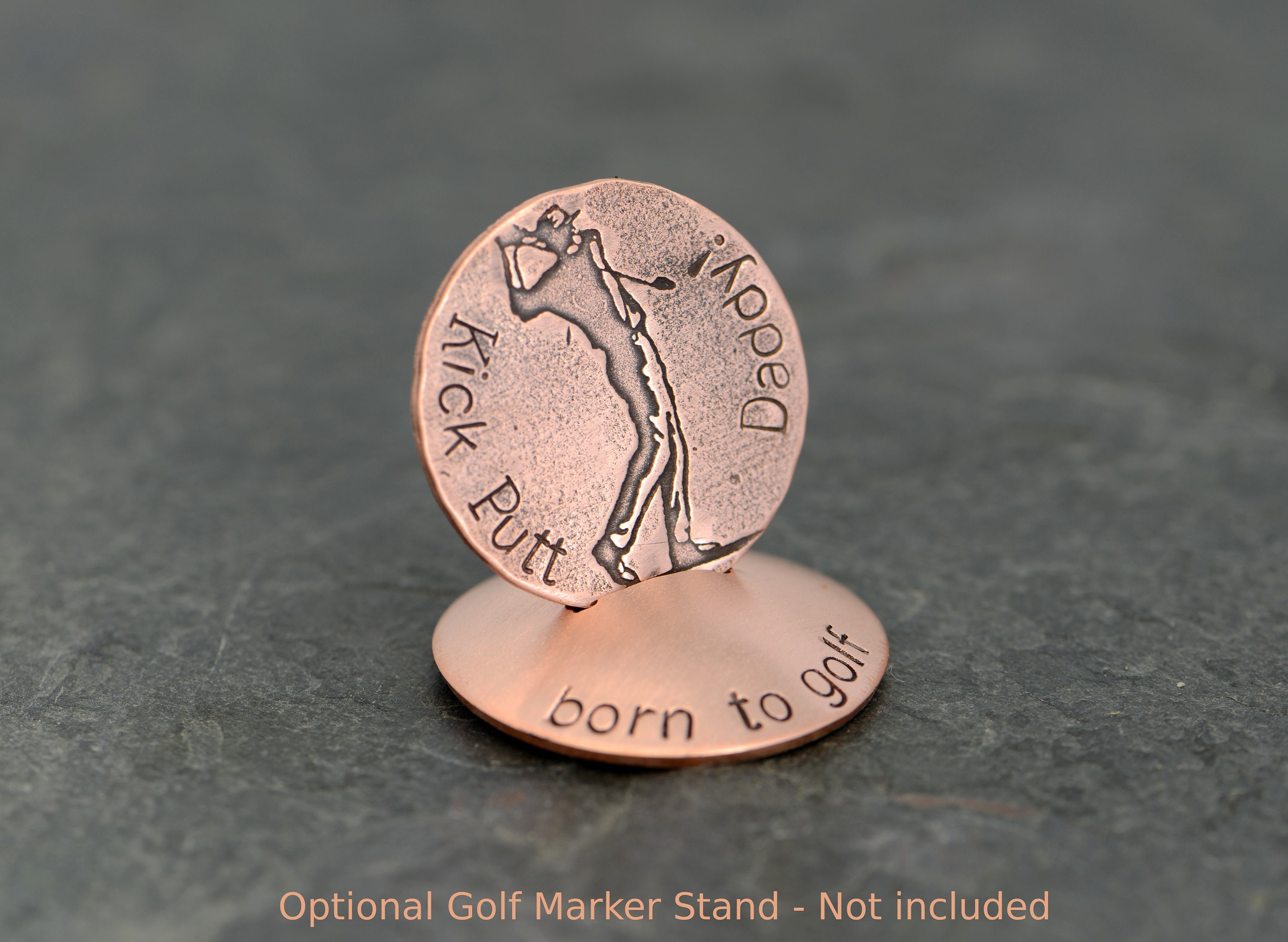 Golf Marker With Rustic Golf Ball on Tee in Brass - Etsy