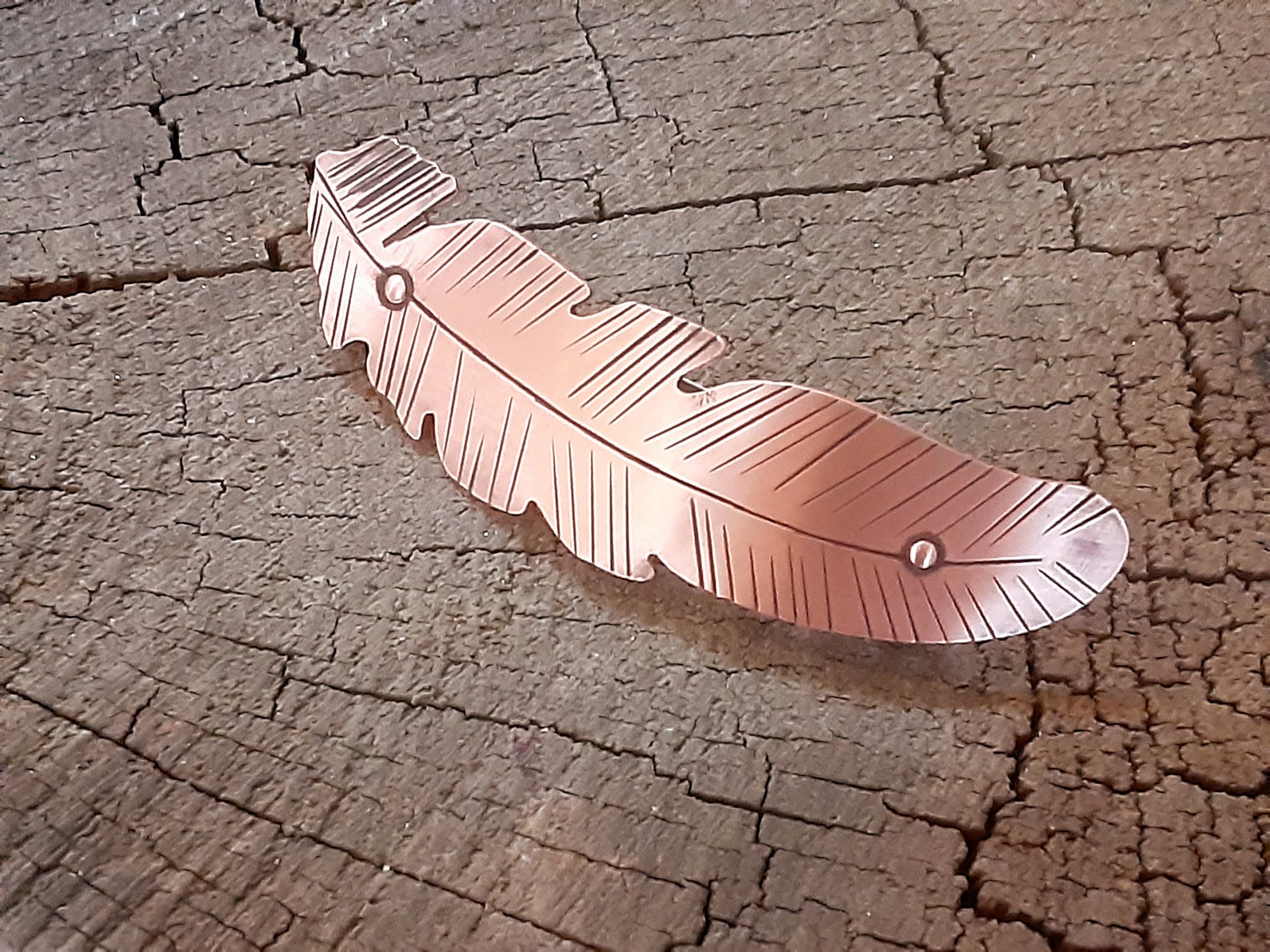 Copper Feather Hair Barrette - Handmade Hair Clip - Feather Hair Tie - Etsy