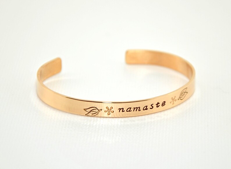 Bronze Namaste Cuff Bracelet for Your Yoga Inspiration - Etsy