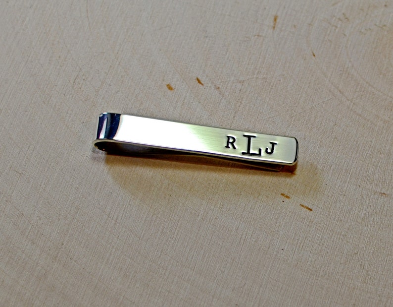 Tie Clip With Personalized Monogram in Sterling Silver 925 - Etsy