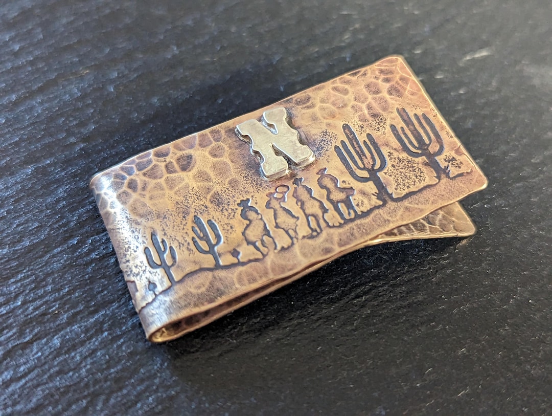 Custom Bronze Money Clip With Southwestern Theme - Handmade - Etsy