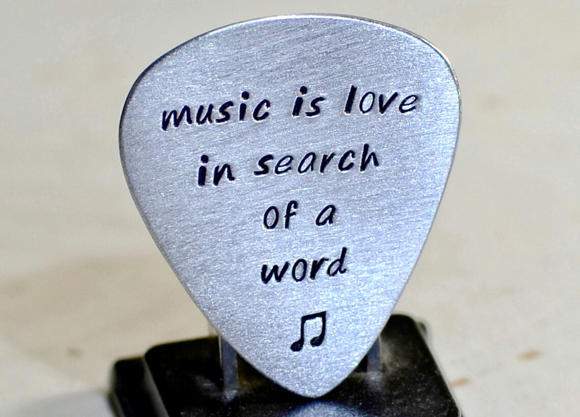 Music is Love in Search of a Word Aluminum Guitar Pick for | Etsy