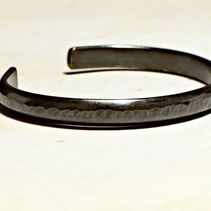 Sterling Silver Half Round Cuff Bracelet With Black Mirror Patina and ...