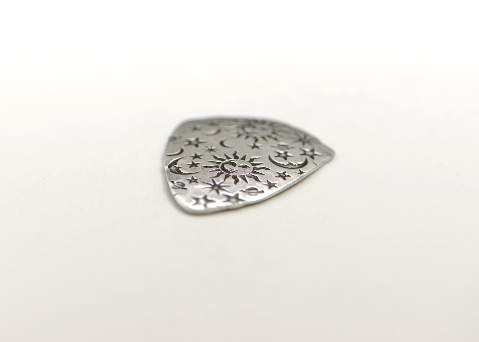 Sterling Silver Shield Shaped Guitar Pick - Playable With Sun Moon and ...